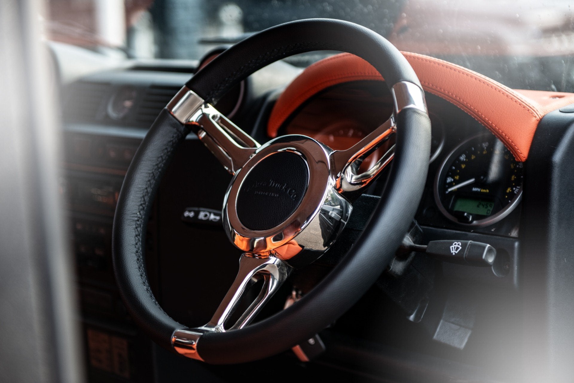 Land Rover Defender | bespoke Volcanic Orange leather interior ...