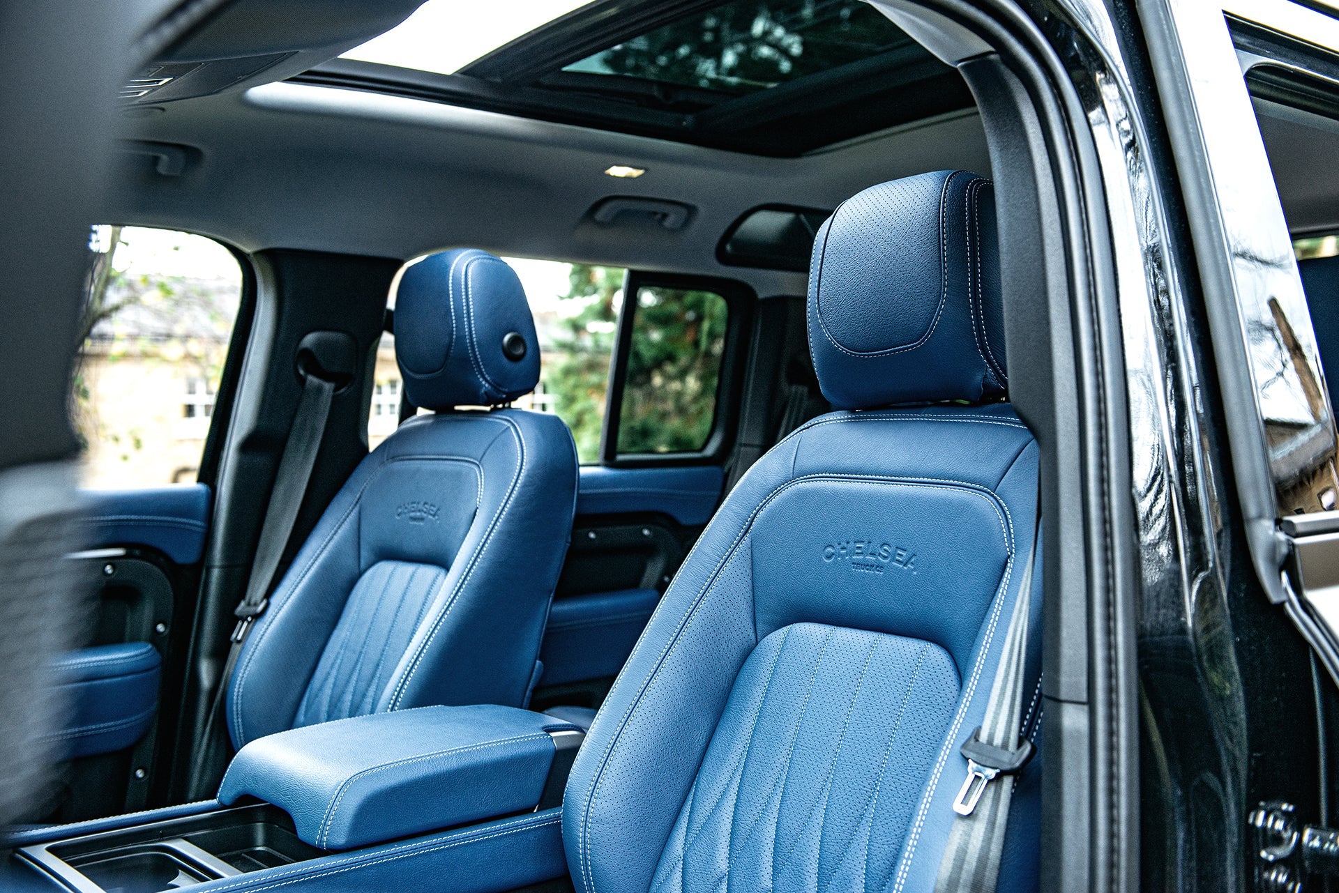 Blue Leather Interior - Land Rover Defender 110 | Crafted By Kahn ...