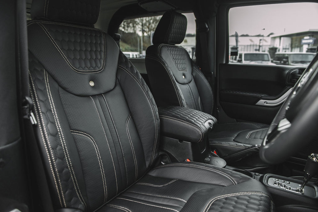 Black Hawk Leather Interior - Jeep Wrangler JK 2 Door by Project Kahn
