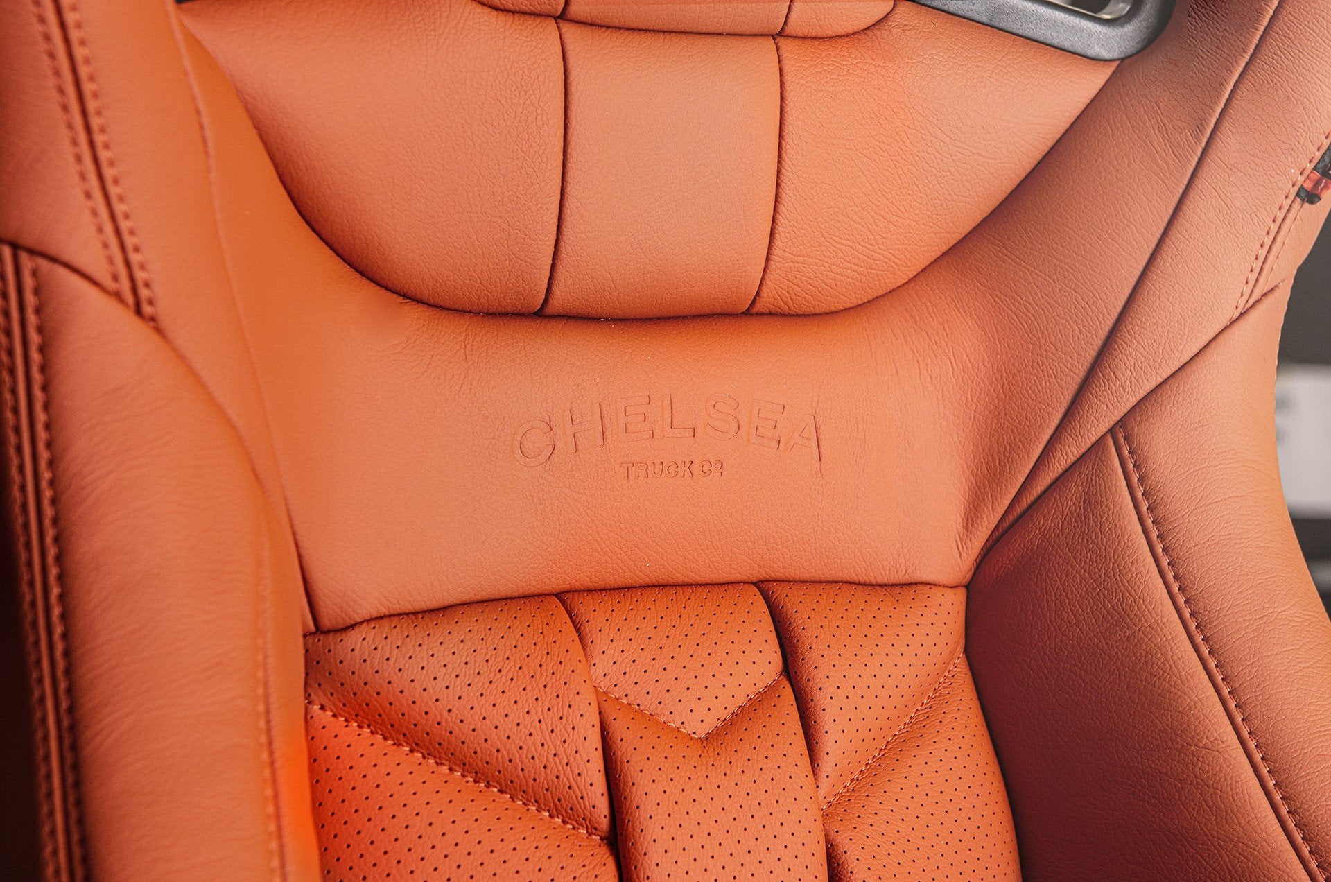 Land Rover Defender | bespoke Volcanic Orange leather interior ...