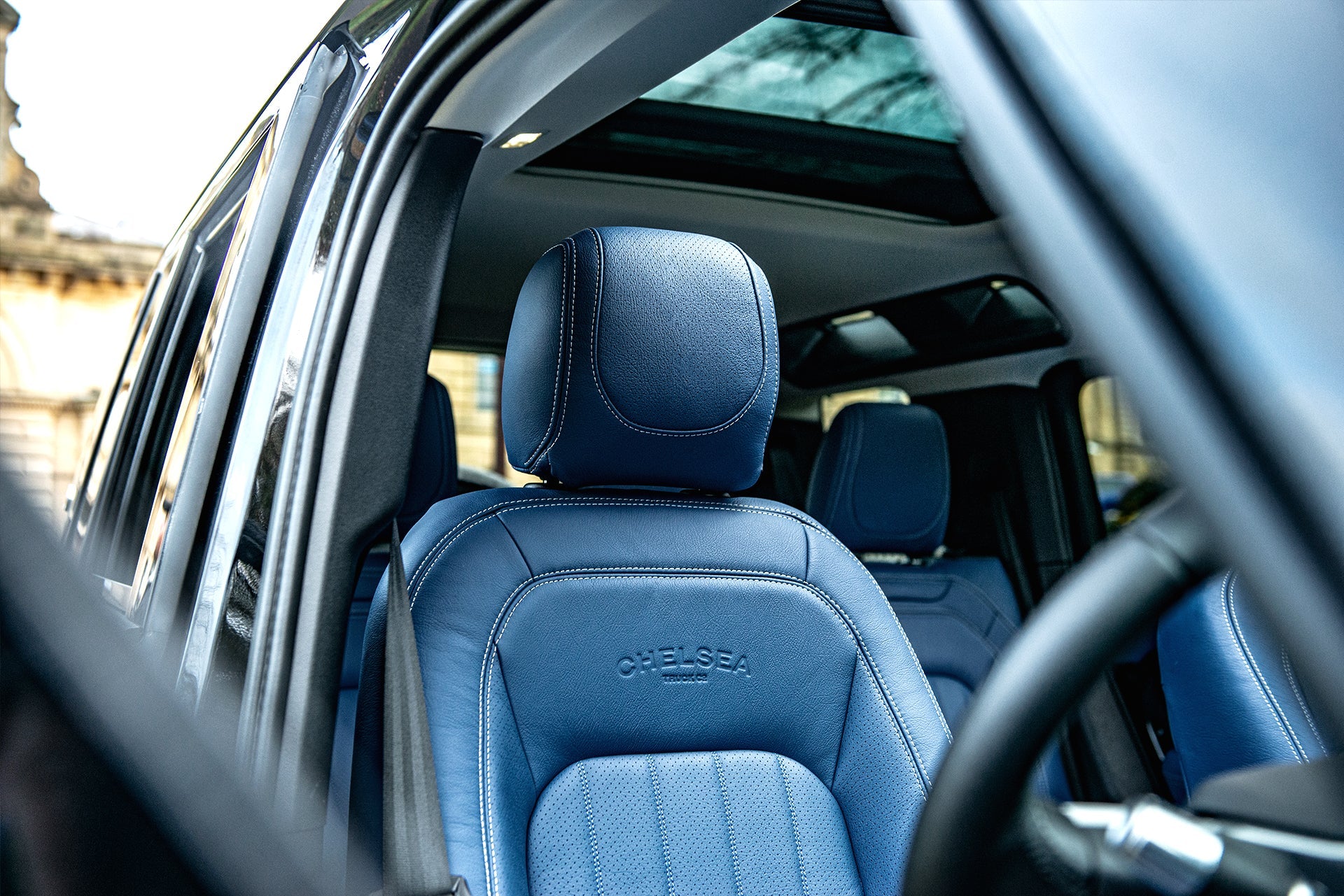 Blue Leather Interior - Land Rover Defender 110 | Crafted By Kahn ...